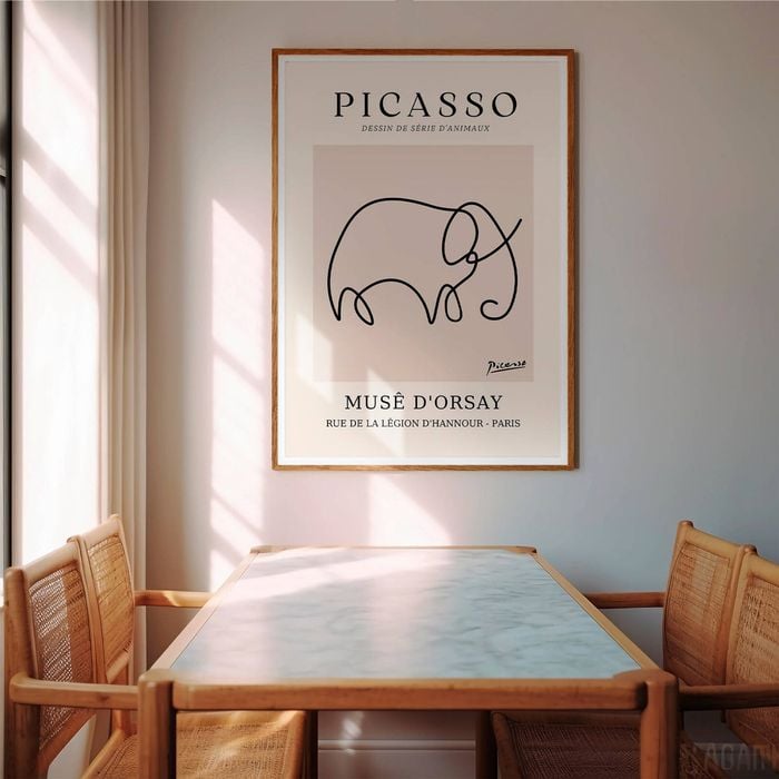 Galrie Picasso Minimalist Elephant Art Print - Iconic Line Drawing for ...