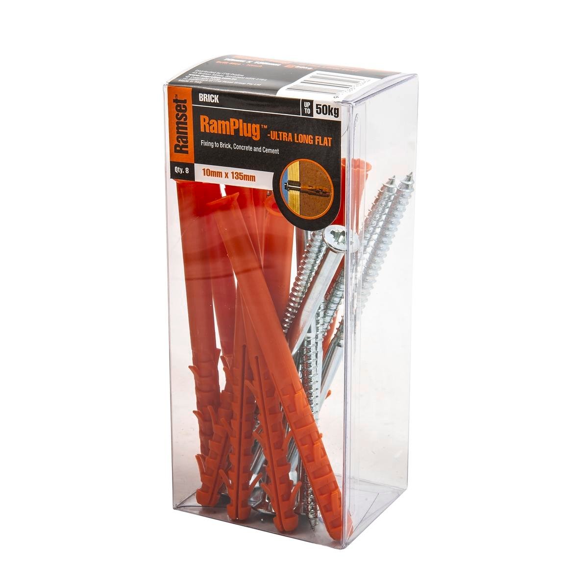 Ramset 10 x 135mm Ultra-Long Flat Anchor RamPlug - 8 Pack - Bunnings ...