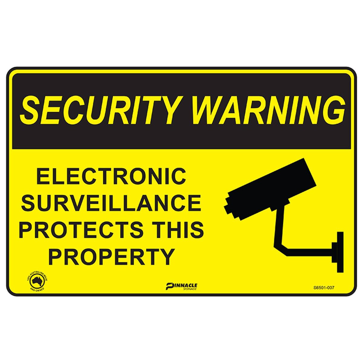 Pinnacle 300 x 200mm Metal Security Warning Electronic Surveillance ...