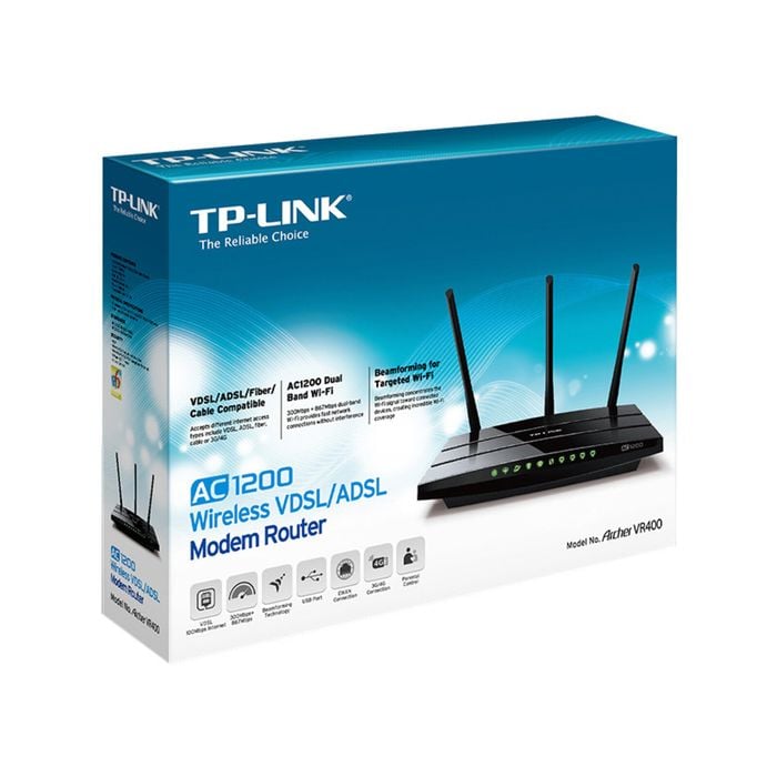 TP-Link Archer VR400 Wireless D/Band VDSL/ADSL Modem/Router - Bunnings Australia
