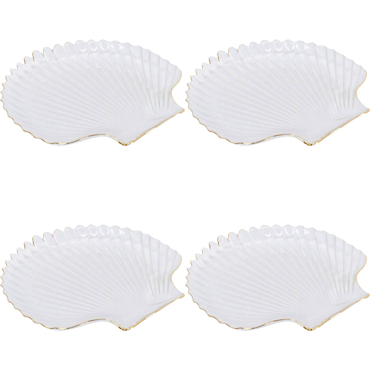 4PK LVD Scallop Shell Plate Decorative Display Home Kitchen Decor ...