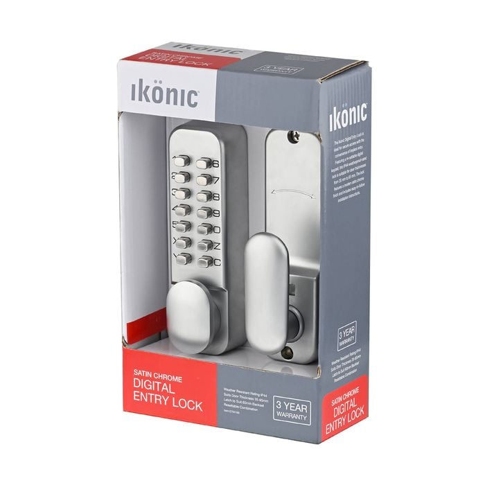 Ikonic Satin Chrome Digital Entry Lock - Bunnings Australia