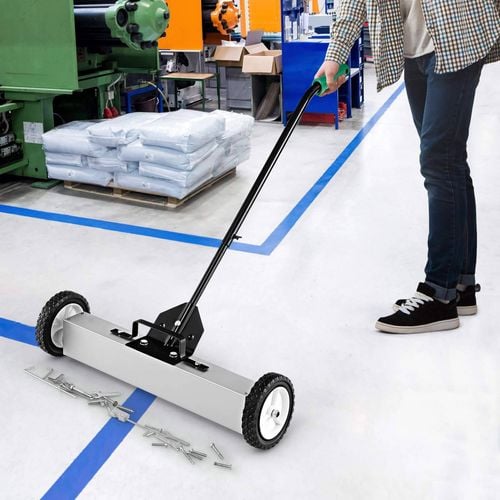 Costway Magnetic Sweeper Floor Cleaner Garage Warehouse White ...