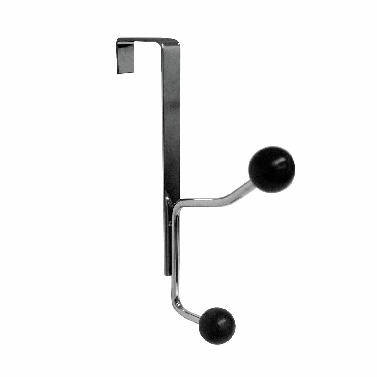 Adoored Polished Chrome With Black Balls Over The Door Double Ball Hook ...