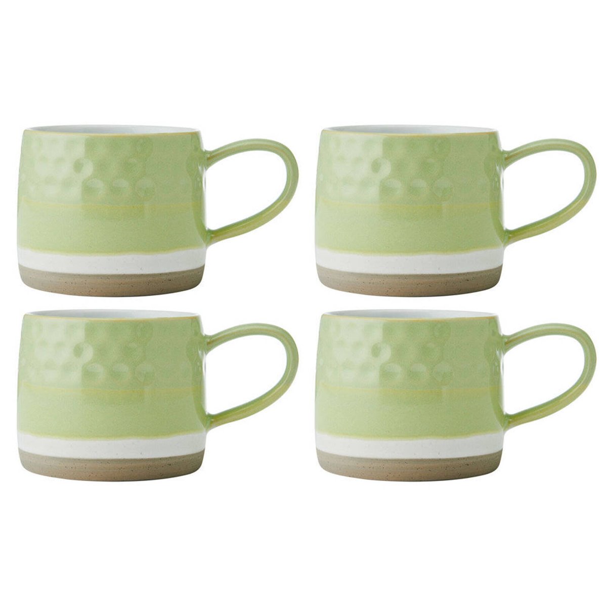 4PK Mikasa 320ml Textured Ombre Coffee Mug Cup Stoneware Green ...