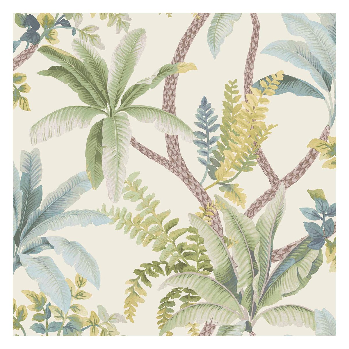 Saranda Green/Cream Botanical Wallpaper 10.05m x 53cm - Bunnings Australia