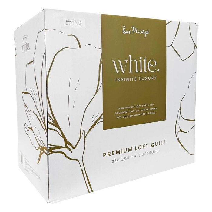 Bas Phillips Premium Loft Quilt 350gsm W/ Cotton Japara Cover King ...
