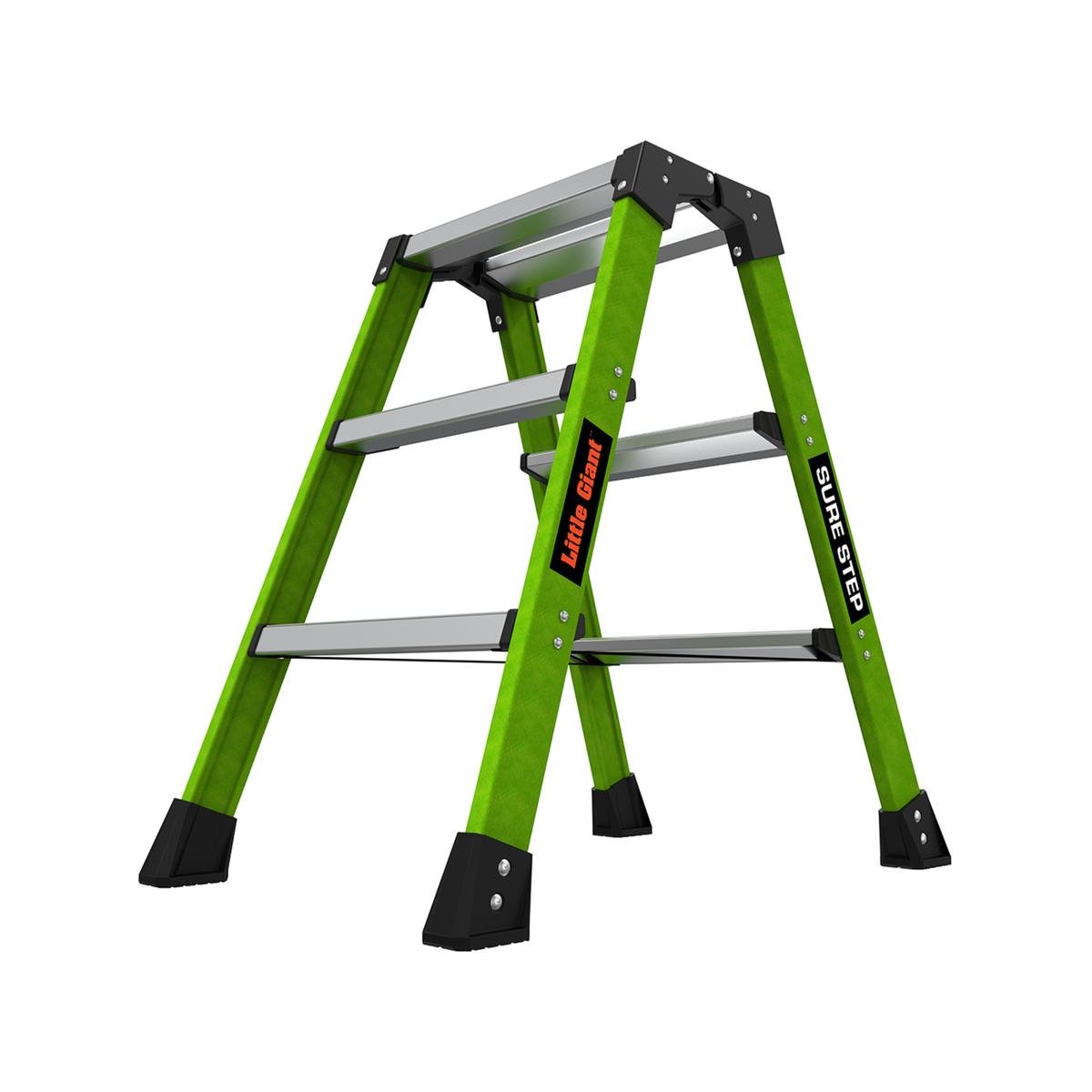 Little Giant 0.66m 3 Step 150kg Fibreglass Double Sided Sure Step ...