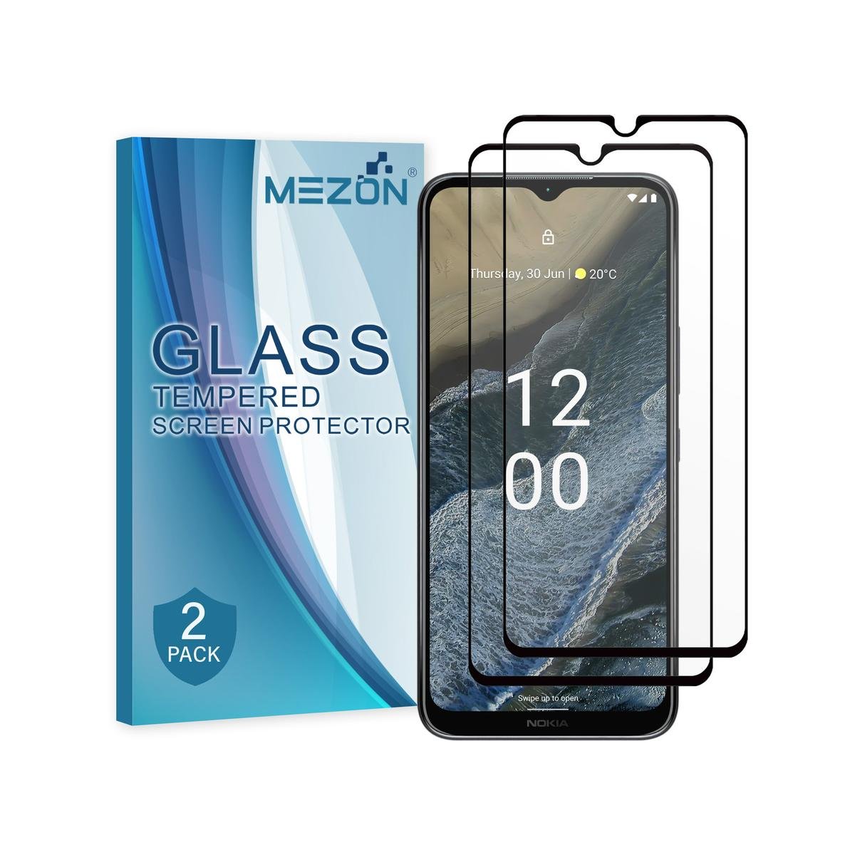 2 Pack MEZON Nokia G10 Full Cover Tempered Glass Screen Protectors ...