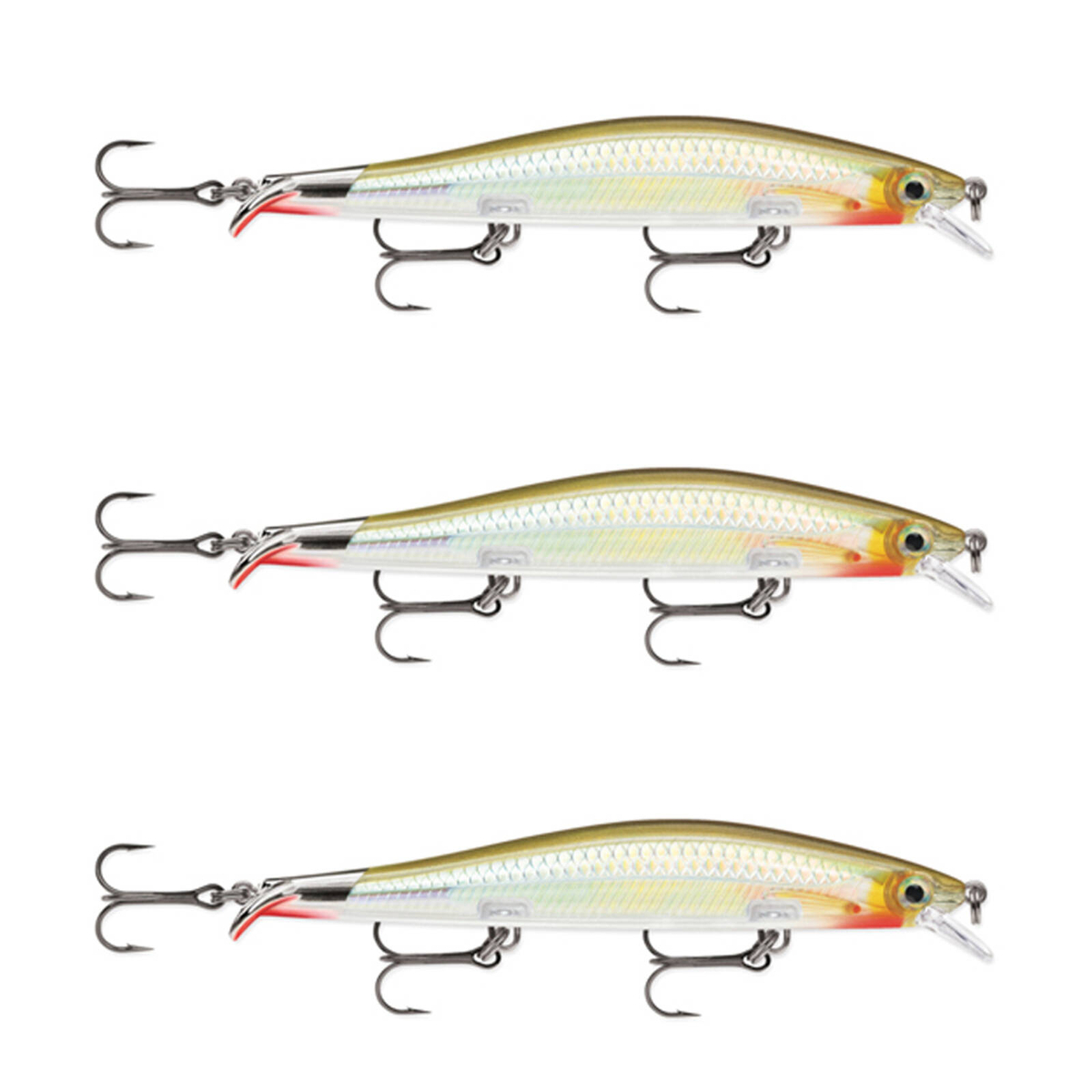 3x Rapala 12cm RipStop Shallow Jerkbait Hard Body Fishing Lures ...