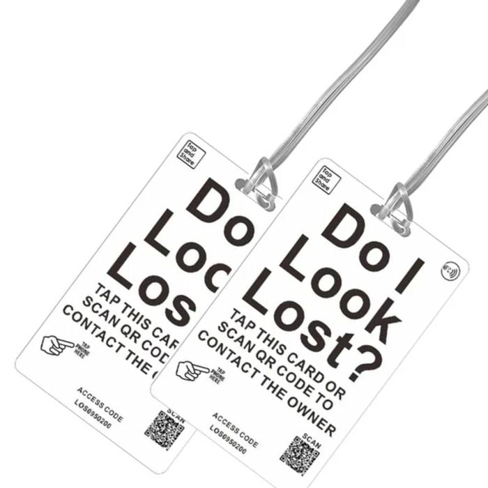2x Smart Nfc 'do I Look Lost' Luggage Tags With Smart Passive Tracking ...
