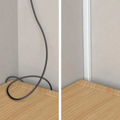 D-Line 10 x 08mm 2m White Rectangular Adhesive Cable Management Cover ...
