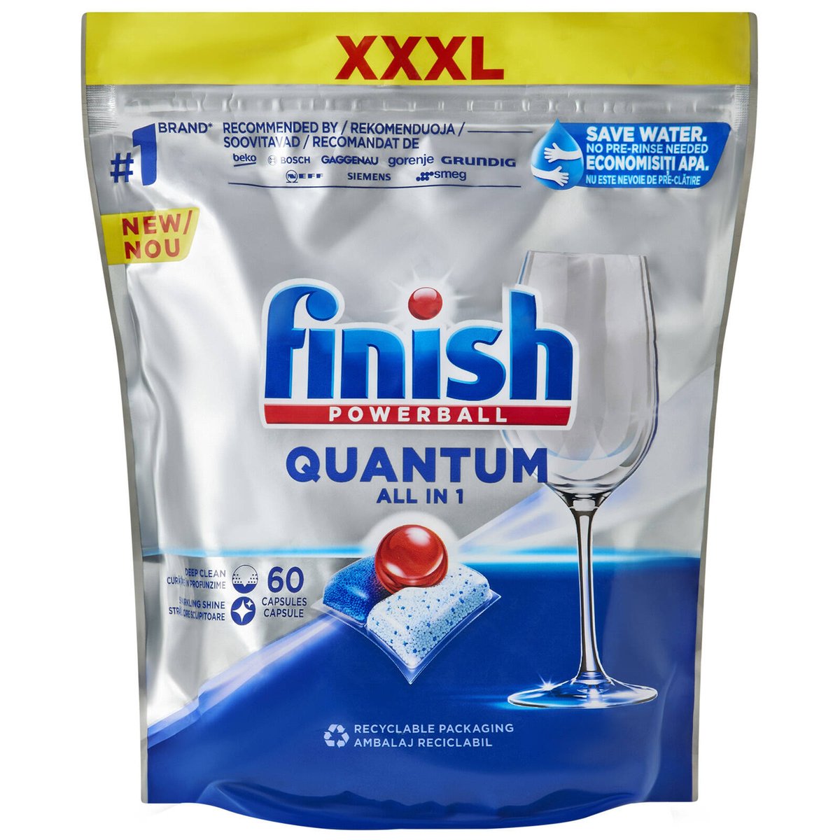 Finish Quantum 60 Pack Regular All-In-One Dishwashing Tablets ...