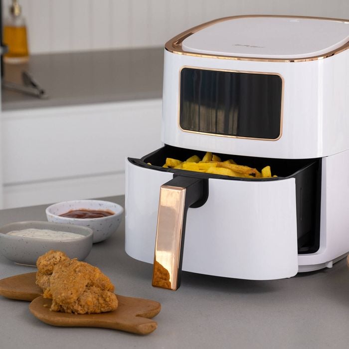 White and rose gold air fryer store