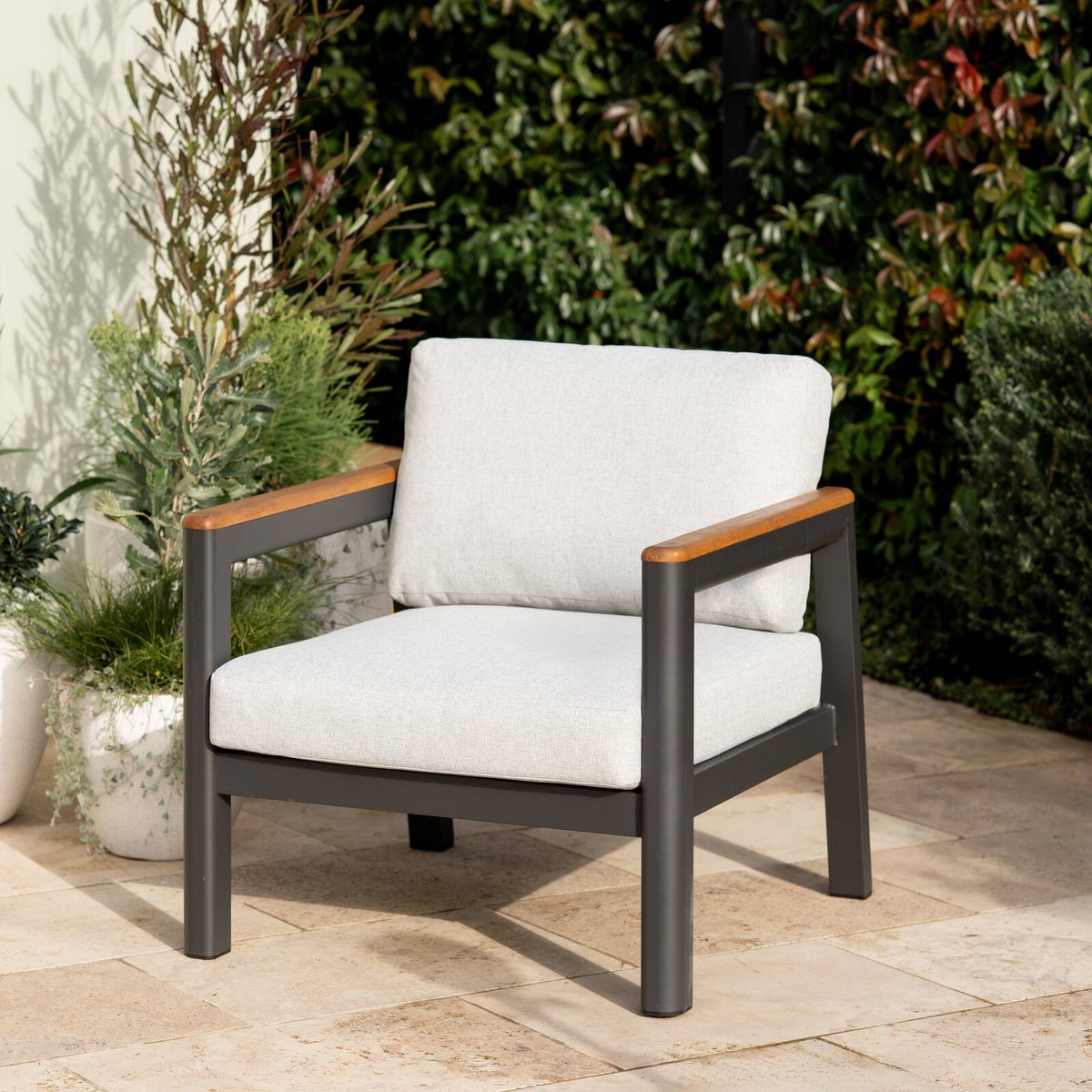 Mimosa Rhone 1 Seater Aluminium Lounge With Cushion - Bunnings New Zealand