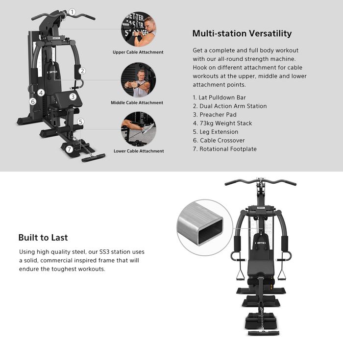 CORTEX SS3 Single Station Home Gym with Integrated Front/Rear Fly ...