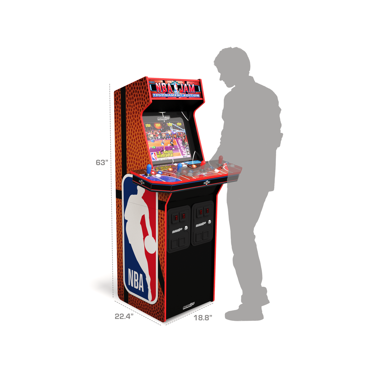 Arcade1Up NBA Jam 30th Anniversary Deluxe Arcade Machine 3 Games in 1 ...
