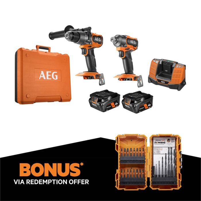 AEG 18V 4.0Ah 2 Piece Brushless FORCE Combo Kit - Bunnings New Zealand