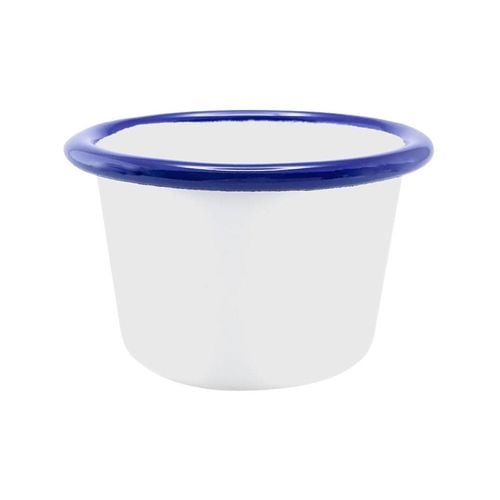 Falcon Enamelware Mini Ramekin 6cm White with Blue Rim - Bunnings Australia