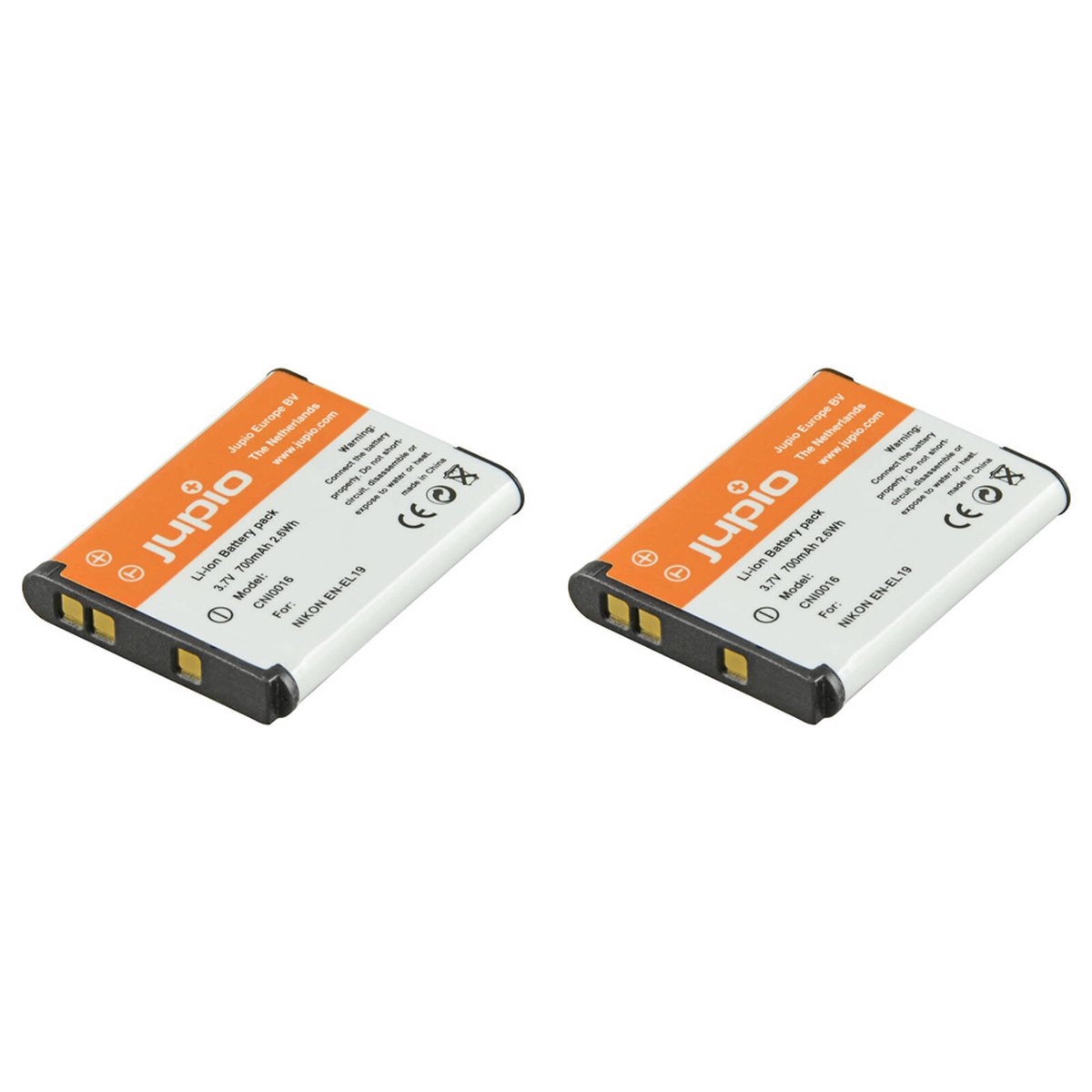 2PK Jupio Li-Ion 3.7V 700mAh Rechargeable Battery For Nikon EN-EL19 Camera - Bunnings Australia