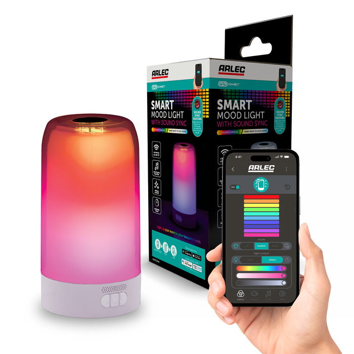 Arlec Grid Connect Smart Sound Sync Mood Lamp RGB CCT White - Bunnings ...
