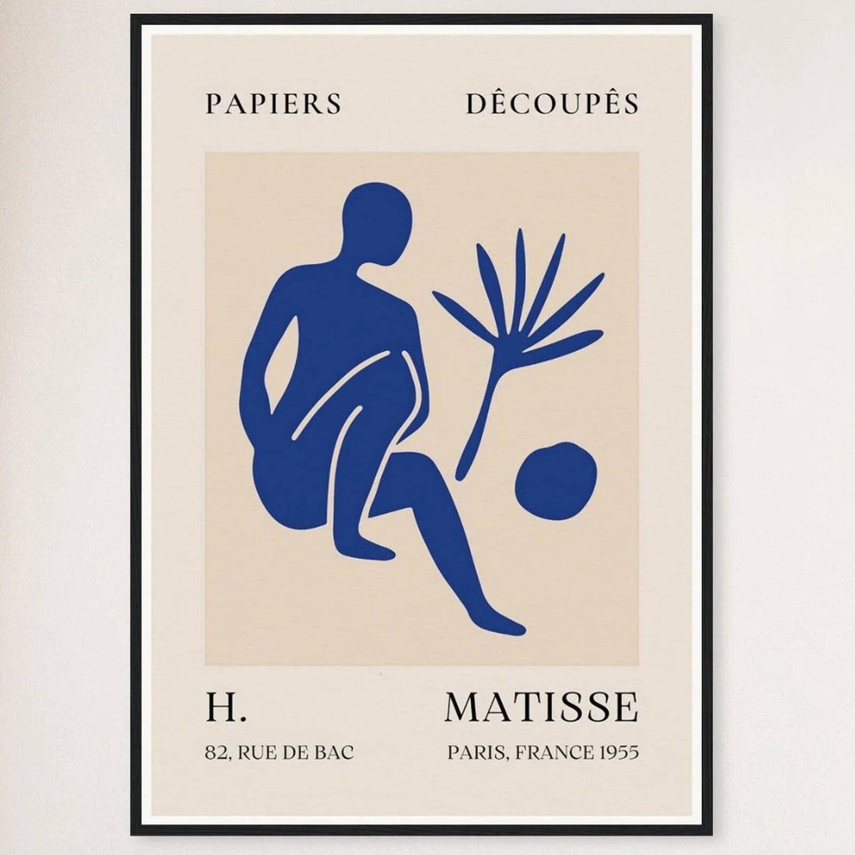 Galrie Papiers Découpés H. Matisse Art Print Blue Silhouette (1955 ...