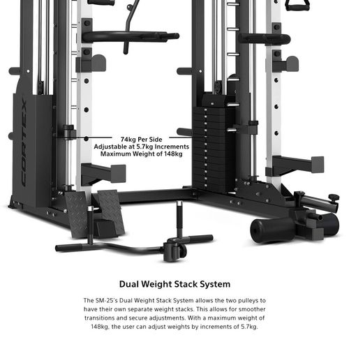 Cortex Sm25 Multi Gym With 100kg Olympic Tri-grip Weight, Bar And Bn9 ...