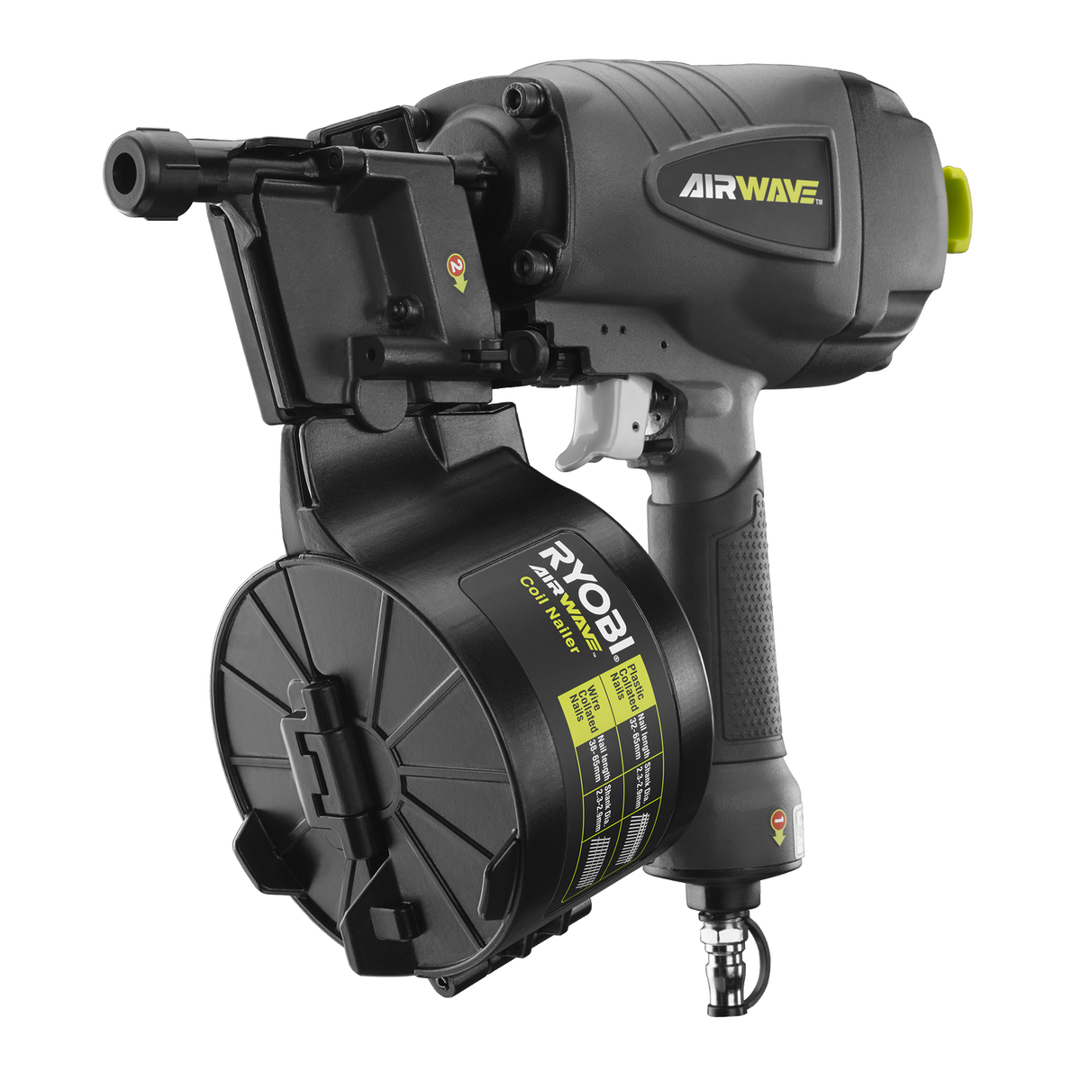 Ryobi Airwave Coil Nailer RA-NC1565-K - Tool Only - Bunnings Australia