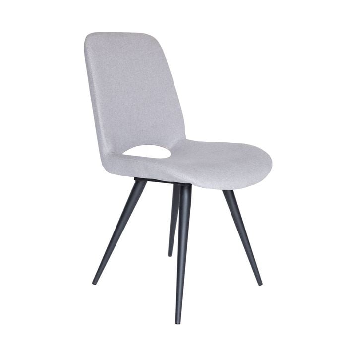 SKDL Spencer Dining Chair Black Legs Light Grey Fabric - Bunnings Australia