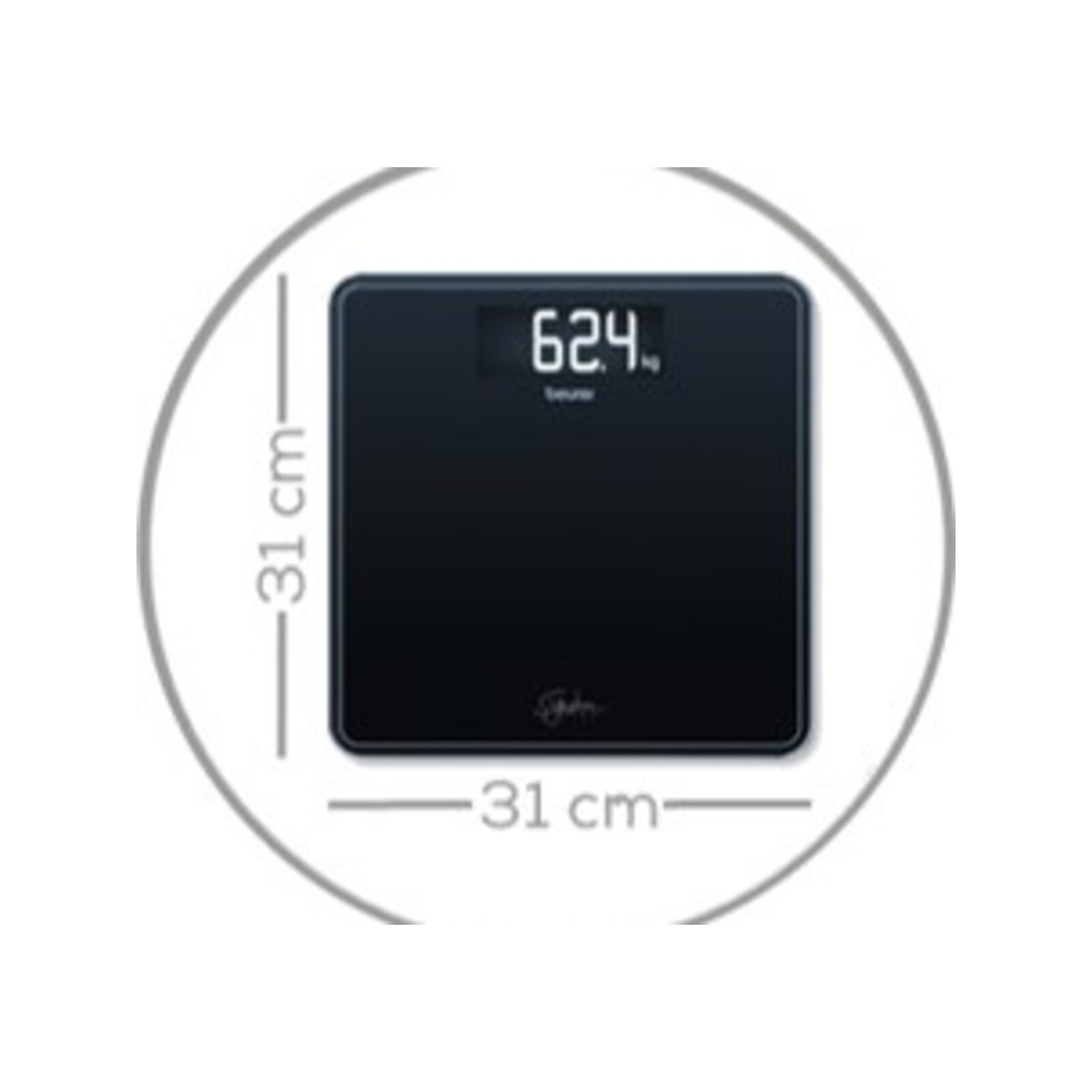 Beurer GS400B Black Digital Bathroom Scale Bunnings Australia