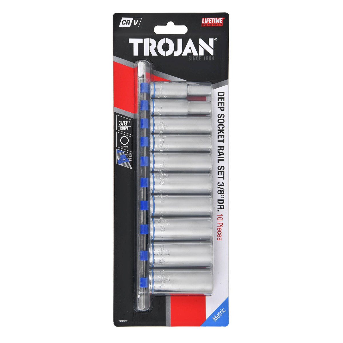 Trojan 10PC 3/8 Deep Socket Rail Set - Bunnings New Zealand