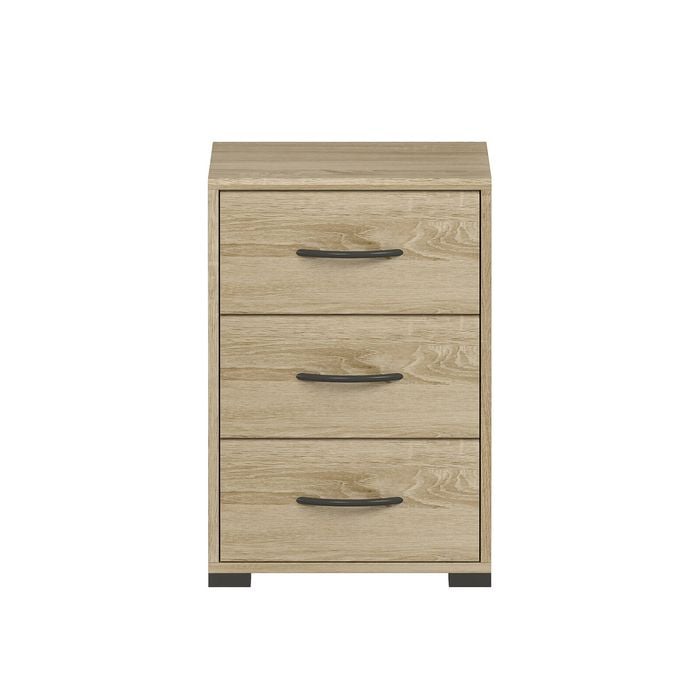 Practa Bedside Table Bundle - 3 Drawers - Oak - Bunnings New Zealand