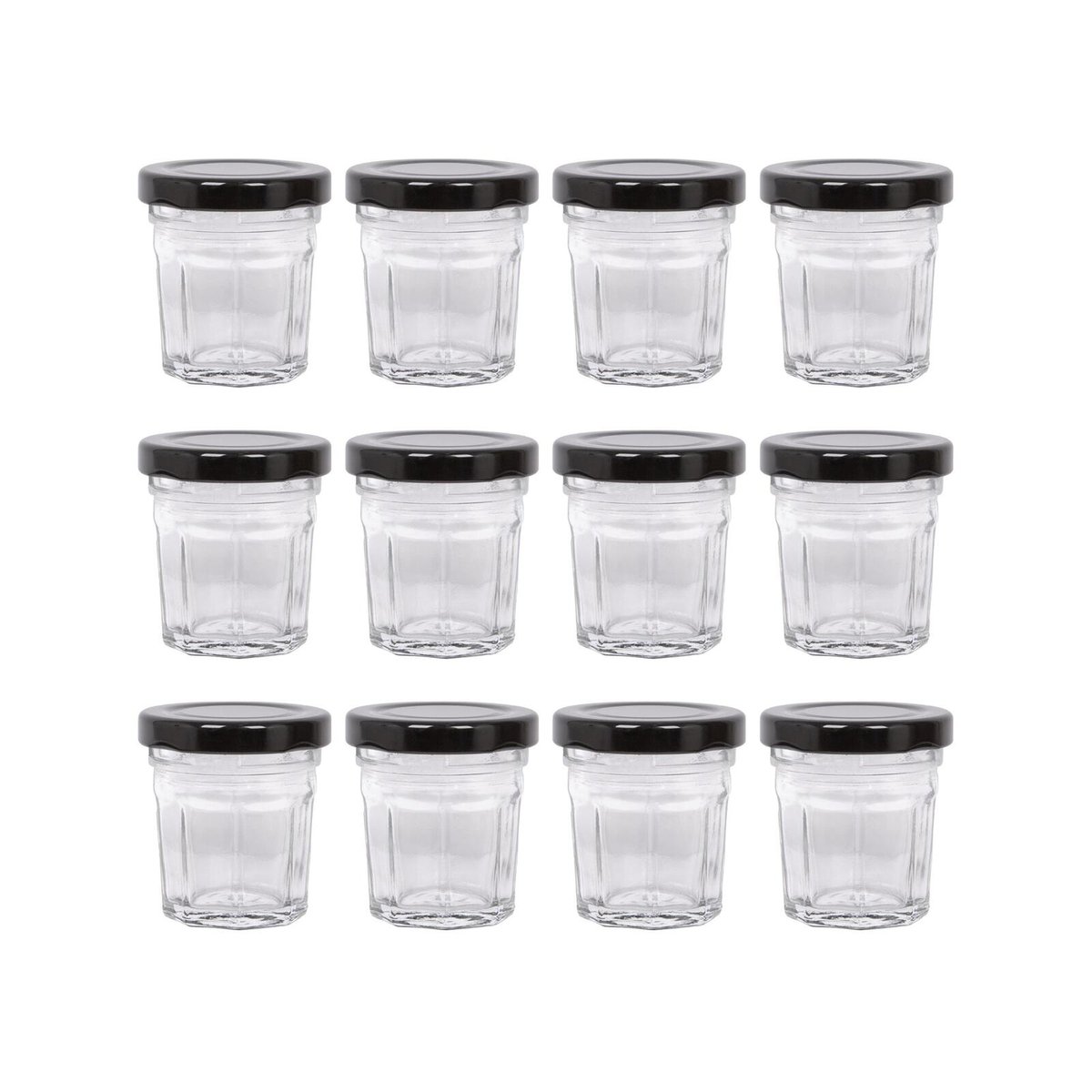 Argon Tableware Glass Jam Jars - 42ml - Pack of 12 - Bunnings Australia