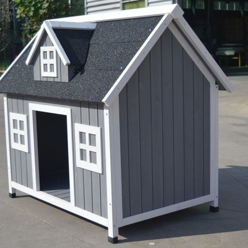 YES4PETS Grey Large Timber Pet Dog Puppy Wooden Cabin Kennel Timber ...