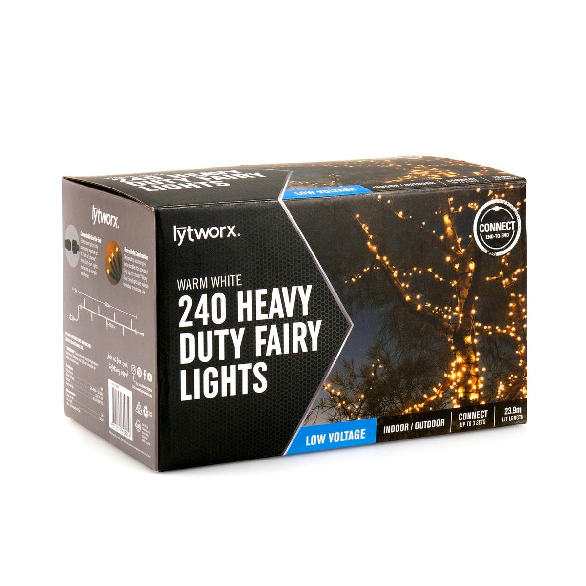 Lytworx 240 Warm White Connectable Heavy Duty Fairy Lights - Bunnings ...