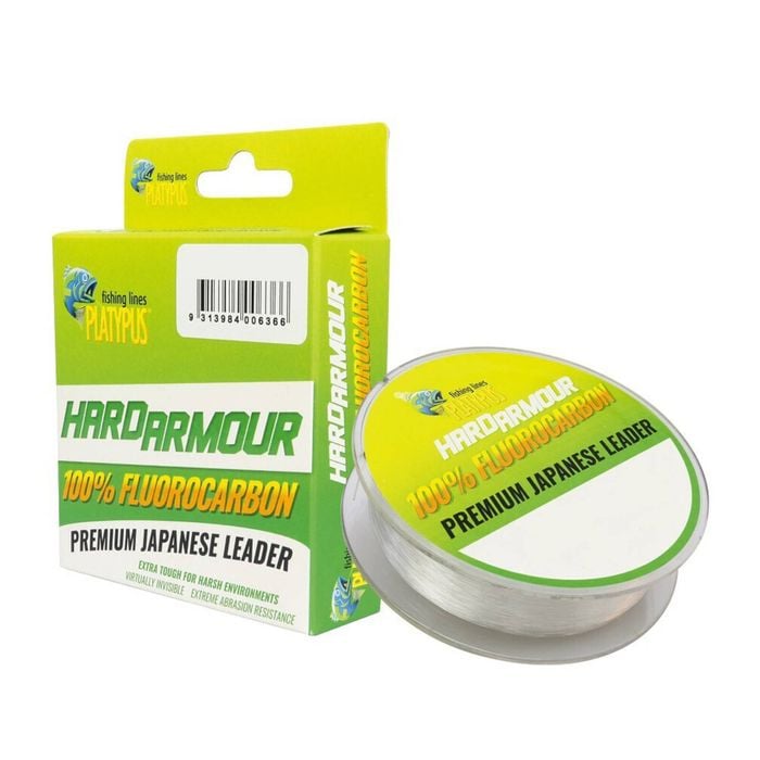 50m Spool of 40lb Platypus Hard Armour Fishing Leader 100% Fluorocarbon ...
