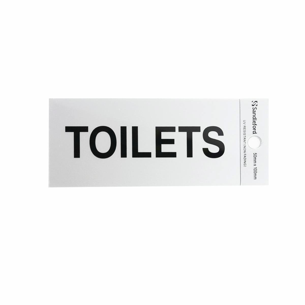 Sandleford 100 x 50mm Toilets Silver Self Adhesive Sign - Bunnings ...