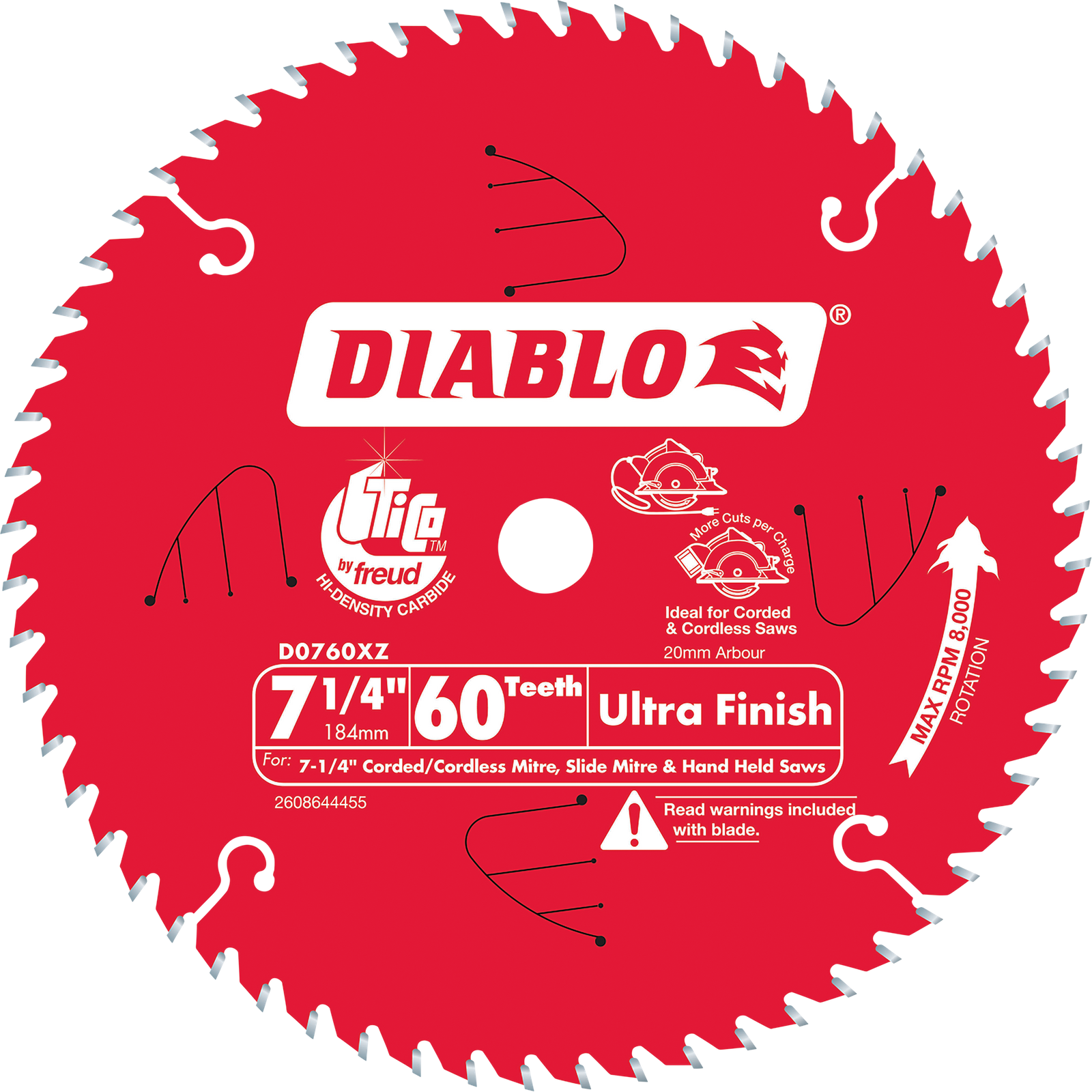 Diablo 184mm 60T Ultra Finish Circular Saw Blade Bunnings Australia