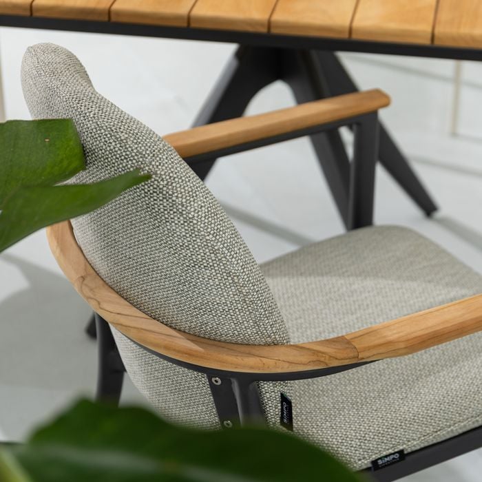 SIMPO Atlanta 5-Piece Outdoor Dining Setting - Grey - Bunnings Australia