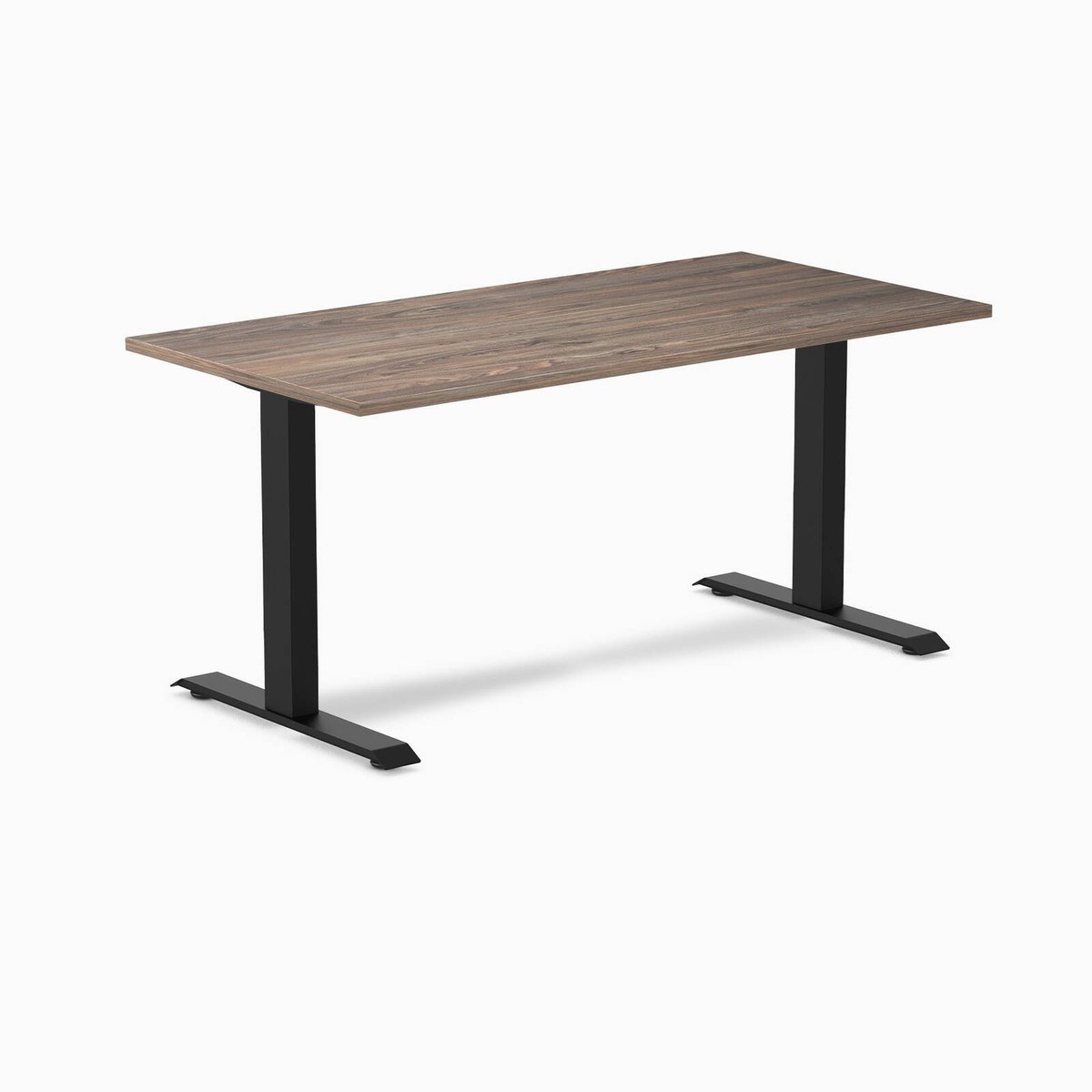 Desky Fixed Height Sublime Teak Melamine Desk 1800x750mm Matte Black ...