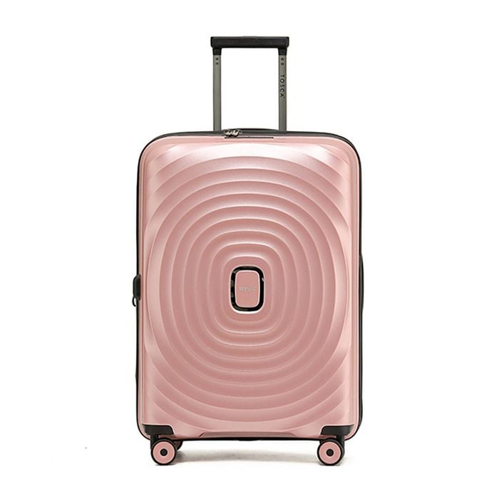 Tosca Eclipse 25" Checked Trolley Travel Suitcase Luggage - Rose Gold - Bunnings Australia