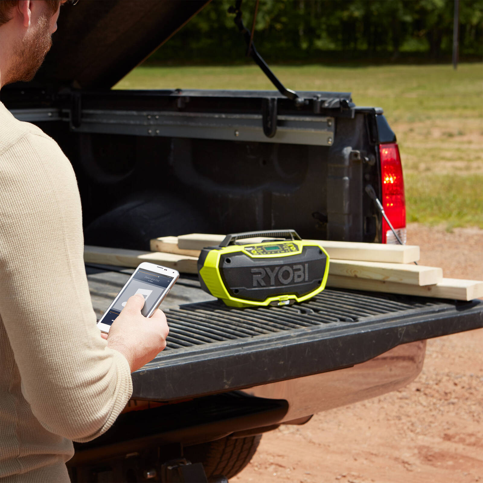 Ryobi 18V ONE Hybrid 2 Speaker Radio with Bluetooth R18HR 0 Skin Only Bunnings Australia