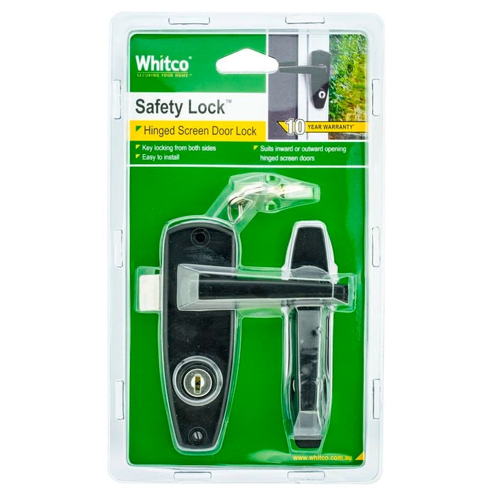 Whitco Keyed Hinged Screen Safety Door Lock - Bunnings Australia