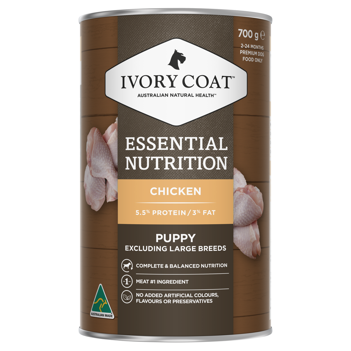 Ivory Coat Essential 700g Chicken Puppy Wet Food - 12 Pack - Bunnings ...