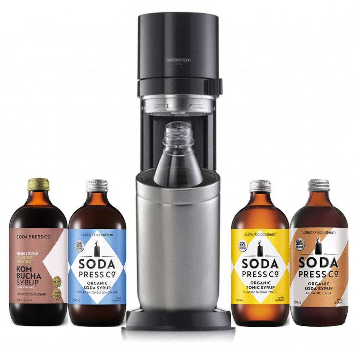 SodaStream DUO with Flavours - Black - Bunnings Australia