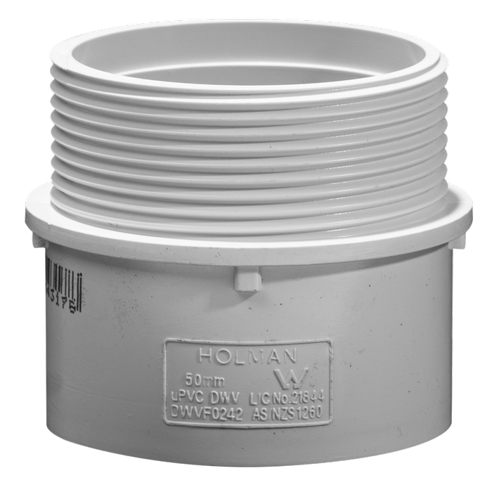 Holman 50mm PVC DWV Male Iron Connector - Bunnings Australia