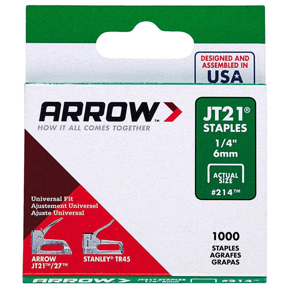 Arrow 6mm JT21 Staples - 1000 Pack - Bunnings Australia