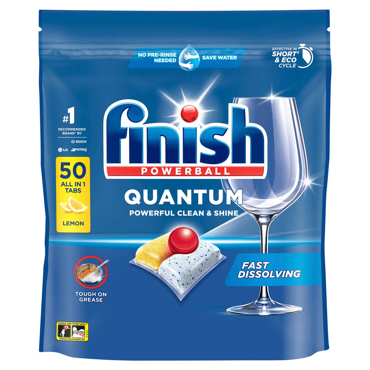 Finish Quantum Lemon Dishwashing Tablets - 50 Pack - Bunnings Australia