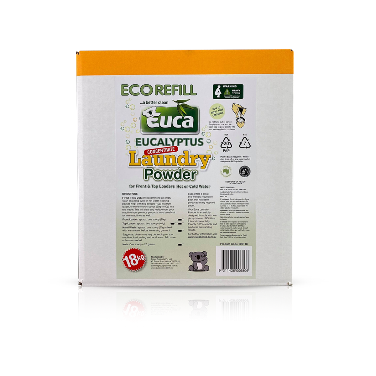 Euca 18kg Laundry Powder Eucalyptus Box - Bunnings Australia