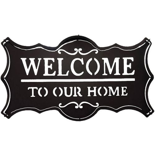 Tinka Design Welcome To Our Home Sign - Black - Bunnings Australia